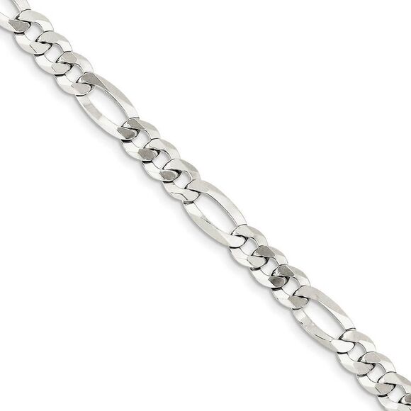 Black Bow Jewelry Co. | Accessories | 7mm Sterling Silver Flat Figaro ...